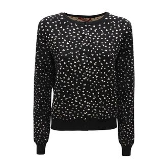 Max Mara Gerippter Wollpullover Studio Modell - - Knitwear - Damen - Schwarzk - S