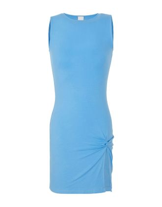 8 by YOOX JERSEY SLEEVELESS FRONT RUCHED SLIT MINI DRESS