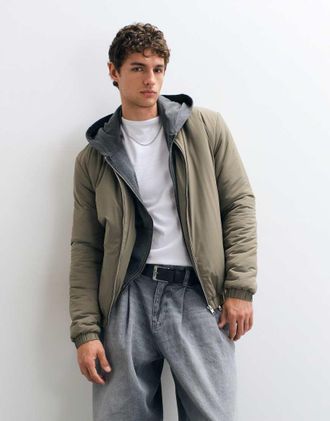 Capo gesteppte Bomberjacke in Olive-Gr&uuml;n