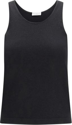 Brunello Cucinelli Femme, Tops, Noir, Taille: 42 FR Cashmere Top
