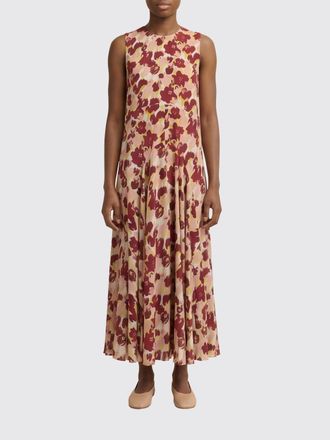 Marni Robe midi trap&egrave;ze en soie &agrave; imprim&eacute; floral et &eacute;paules d&eacute;nud&eacute;es