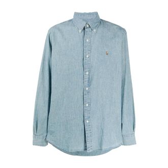 Polo Ralph Lauren Homme, Chemises, Bleu, Taille: S Chemise d&eacute;contract&eacute;e &agrave; manches longues en chambray bleu