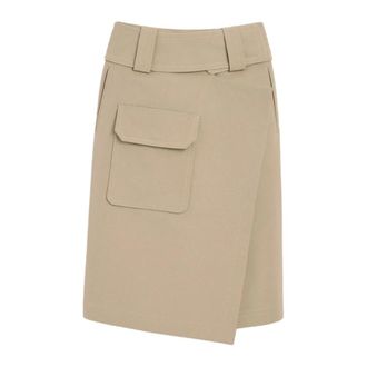 Ami Femme, Jupes, Beige, Taille: 38 FR Jupe portefeuille en coton
