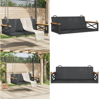 vidaXL Balancelle noir 109x62x40 cm r&eacute;sine tress&eacute;e - Balancelle Jardin - Chaise Suspendue - Fauteuil Ext&eacute;rieur - Relax Jardin - D&eacute;coration Terrasse - Home &