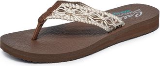 Skechers Damen Meditations-Meeresbrise Flipflop, Braun, 37 EU