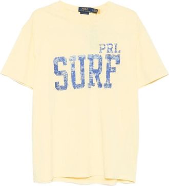 Ralph Lauren Homme, Tops, Jaune, Taille: L T-shirt &agrave; manches courtes avec imprim&eacute; de surf