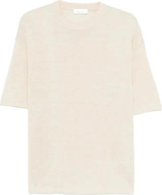 Roberto Collina Homme, Tops, Beige, Taille: L Roundneck SS T-Shirt
