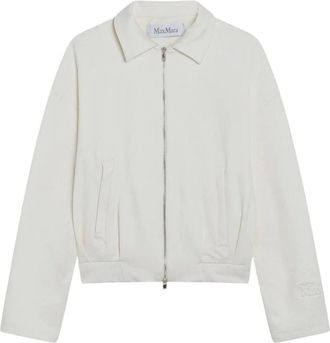 Max Mara Femme, Vestes, Blanc, Taille: 38 FR Veste &agrave; Col Zipp&eacute;