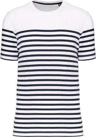 Kariban Rundhalsshirt T-Shirt im Marine-Stil mit Rundhalsausschnitt Bio Herren