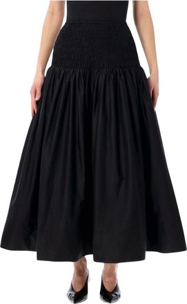 Self Portrait Femme, Jupes, Noir, Taille: 36 FR Jupe Midi en Coton
