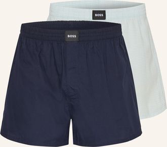 HUGO BOSS 2er-Pack Web-Boxershorts S. Cw Peach blau