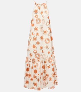 Asceno Robe longue Ibiza imprimée en lin et coton