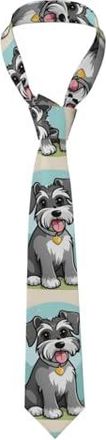 Generic Adorable cravate en soie imprim&eacute;e schnauzer pour homme, tendance pour le travail, les mariages, les f&ecirc;tes et comme cadeau