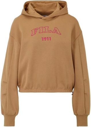 Fila Femme, Sweatshirts et sweats &agrave; capuche, Brun, Taille: 40 FR SweaT-shirt en coton avec poignets et ourlet c&ocirc;tel&eacute;s