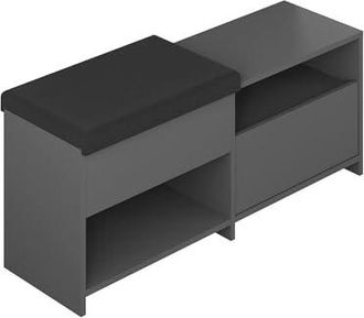 Dmora Schuhschrank Denebola 120.3x40.5x51 cm Schwarz 8 Paar