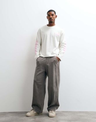 Weekday Oversize-Jogger mit weitem Bein und Nahtdetail in Grau