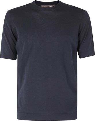 FILIPPO DE LAURENTIIS Homme, Pulls, Bleu, Taille: XL T-shirt en Coton Cr&ecirc;pe