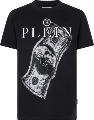 Philipp Plein Homme, Tops, Noir, Taille: S T-Shirt Col Rond SS Skull