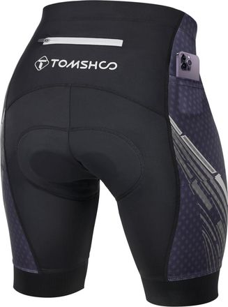 Tomshoo Radlerhose Gepolstert, Fahrradhose Radhose Kurz mit Polster, Seite & R&uuml;cken Taschen, Atmungsaktive und Schnelltrocknende, Sto&szlig;d&auml;mpfend Radfahrhose Rad