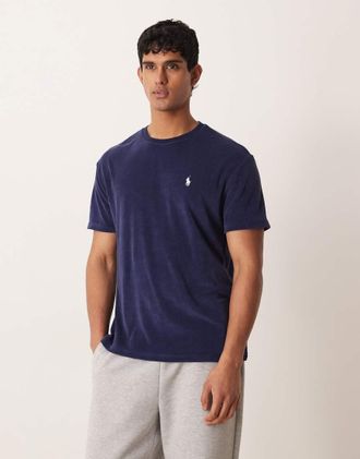 Polo Ralph Lauren T-shirt densemble en tissu &eacute;ponge &agrave; logo embl&eacute;matique - Bleu marine Newport