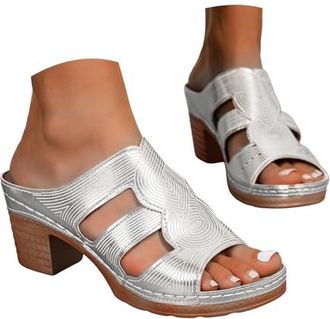 Generic Sandales compens&eacute;es pour femme 2026 habill&eacute;es d&eacute;contract&eacute;es &agrave; bout ouvert et talon bas avec sangle de cheville pour le travail de bureau, chaussures d