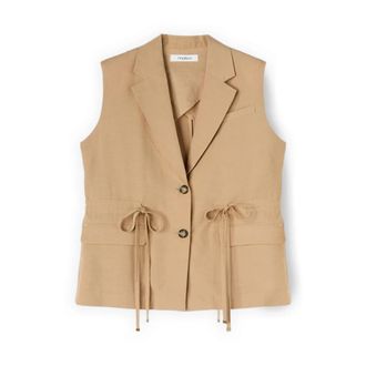 Motivi Weste mit Kordelzug aus Lyocell-Mischung - - Suits - Damen - Beige - XS