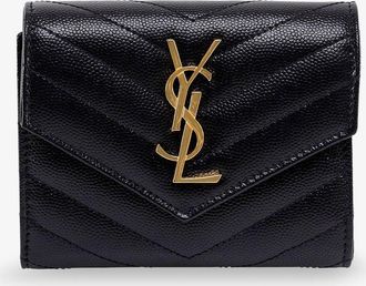 Saint Laurent Leather wallet with Cassandre logo on the front - SAINT LAURENT - gender_Woman
