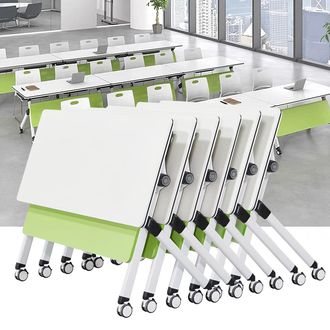 Generic Klappbarer Konferenztisch, mobiler, moderner B&uuml;roseminartisch mit Rollen, klappbarer Tisch mit Rollfunktion f&uuml;r Schulungsr&auml;ume
