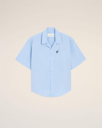 Ami Chemise boxy bleue en coton manches courtes Ami de Coeur tulipe Gris - XXL - Unisex