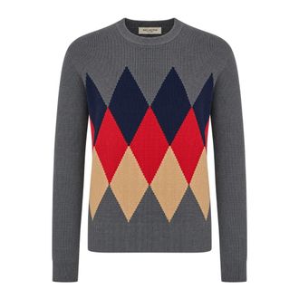 Ballantyne Rundhals-Strickware - - Knitwear - Herren - Grau - M