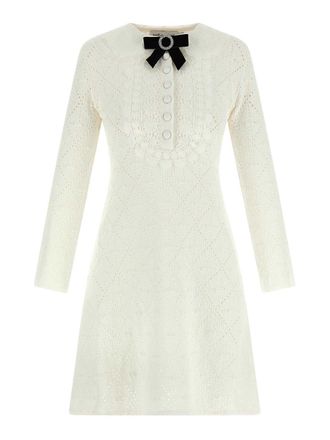 Self Portrait Robe Au Genou - Blanc