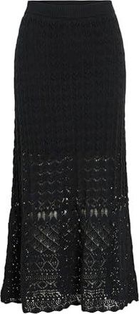 Vila Vila Vidolise Ankle A-Line Jupe en Tricot, Black Beauty, M