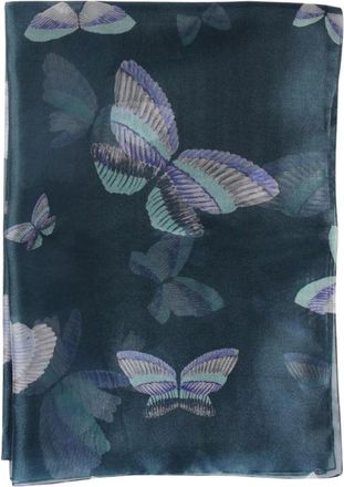 Emporio Armani Femme, Accessoires, Vert, Taille: ONE Size Silk Butterfly Scarf