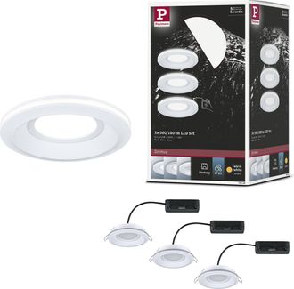 Paulmann 92248 LED Einbauleuchte Sormus IP65 rund 100mm 3x4,8/1,5W 560lm / 180lm 230V 3000K Weiß