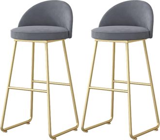 Generic Modernes Barhocker-Set, 2er-Set, Tresenhocker, Barhocker mit niedriger R&uuml;ckenlehne und Fu&szlig;st&uuml;tze, bequemer Esszimmerstuhl