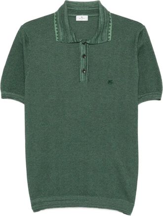Etro buttoned pique polo shirt - Gr&uuml;n