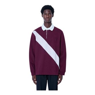 Wales Bonner Wales Bonner, Homme, Tops, Rouge, Taille: M Polo Rugby Prism
