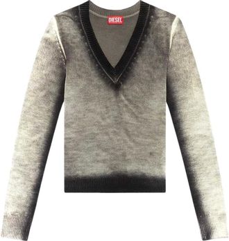 Diesel Femme, Pulls, Gris, Taille: 42 FR V-neck Tricots