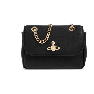 Vivienne Westwood Femme, Sacs, Noir, Taille: ONE Size Sac &agrave; bandouli&egrave;re en cuir