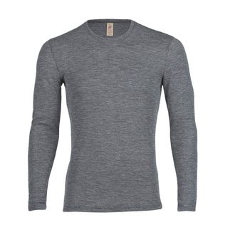 Engel Natur, Herren Shirt Langarm, 100% Wolle (&acute;kbT) (46/48, Schiefer)