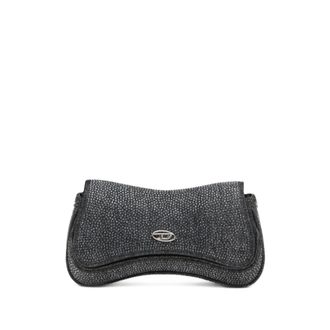 Diesel Graue Tasche mit Kristallverzierung - - Bags - Damen - Grau - ONE SIZE