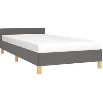 vidaXL Bettgestell ohne Matratze Dunkelgrau 90x200 cm Stoff Vidaxl