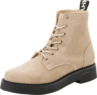Tommy Jeans Damen Mid Boot Stiefel Lace Up Stiefeletten, Beige (Sandalwood), 40