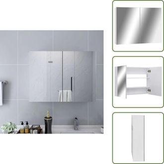 vidaXL Bad-Spiegelschrank Wei&szlig; 80x15x60 cm mdf - Spiegelschrank - Badspiegel - Badezimmerm&ouml;bel - Wandregal - Aufbewahrung