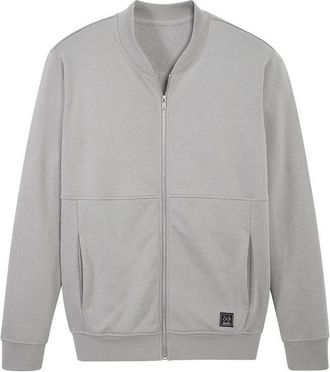 John Devin Sweatjacke mit modischer Teilungsnaht Langarm, Sweatjacke mit Rei&szlig;verschluss und Rundhals, Baumwollmischung