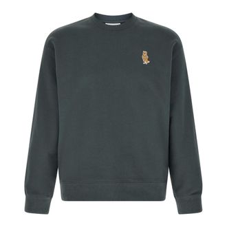 Maison Kitsun&eacute; Homme, Sweatshirts et sweats &agrave; capuche, Vert, Taille: XL Dressed Fox Comfort SweaT-shirt