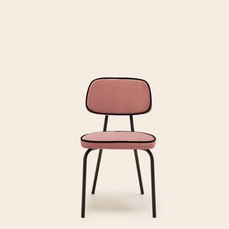 Madura Chaise Ysabeau Dalila p&ecirc;che ros&eacute; et noir - ROSE