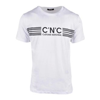 Costume National Homme, Tops, Blanc, Taille: L T-shirt en coton avec design unique