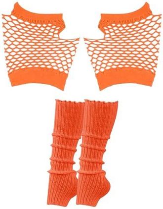Generico Ensemble chaud de jambe dhiver - Accessoires de costume de mode avec gants de filet de poisson sans nylon | Accessoire des ann&eacute;es 80 pour les femmes