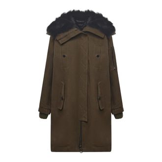 Dolce & Gabbana Cotton Canvas Oversized Parka - - Coats - Damen - Braun - S